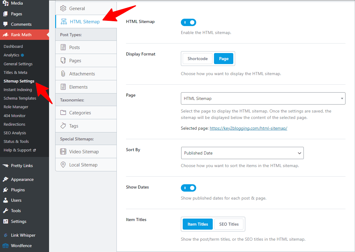 How To Add An HTML Sitemap Page In WordPress | Key2Blogging